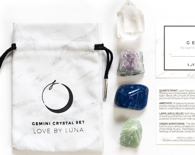 Gemini Crystal Set Gemini Zodiac Crystal Set Gemini Gift | Etsy