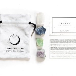 Taurus Crystal Set | Taurus Zodiac Crystal Set | Taurus Gift | Taurus ...