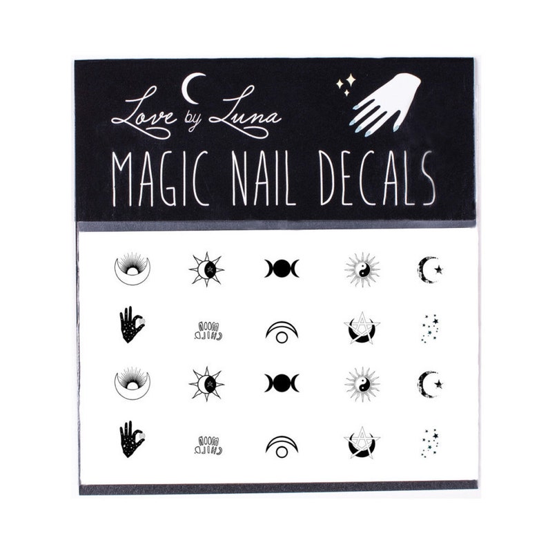Sun And Moon Nail Decals Moon Nail Decals Space Nail Etsy