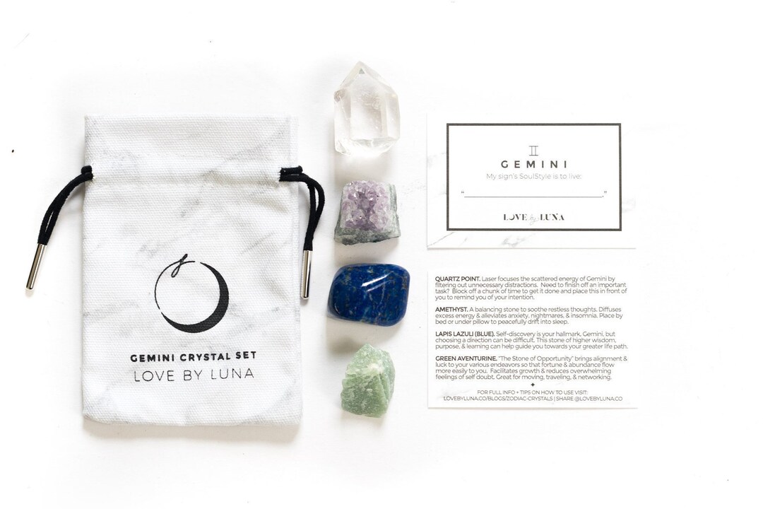 Gemini Crystal Set | Gemini Zodiac Crystal Set | Gemini Gift Set ...