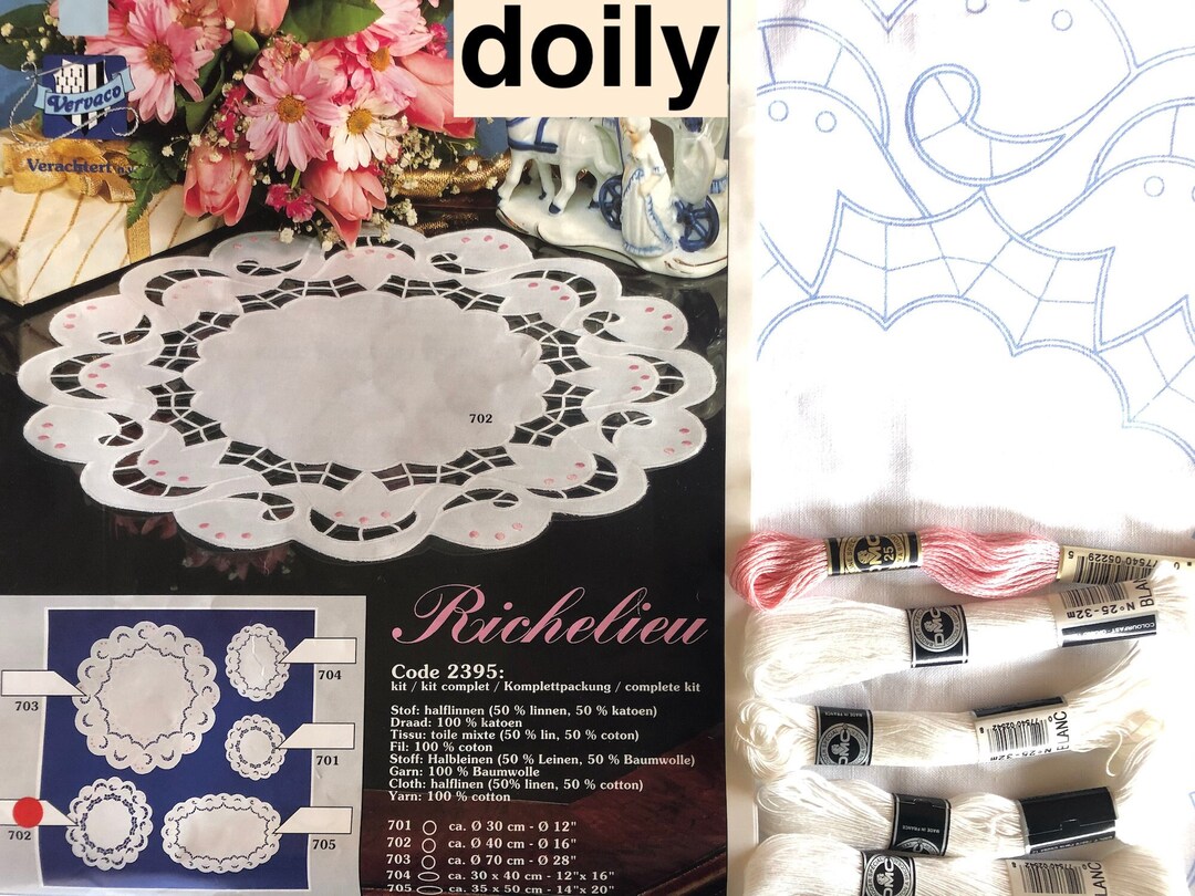 Traced Linen Homewares Embroidery Kits From Verchtert, DMC, Semco and ...