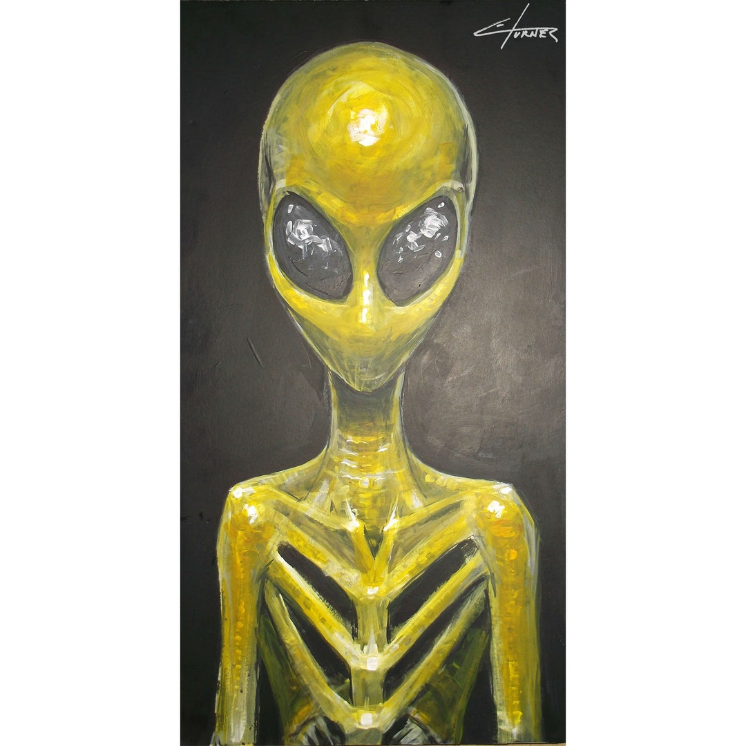 Alien I 11x17 Signed Print Grey Alien Art by Erik - Etsy