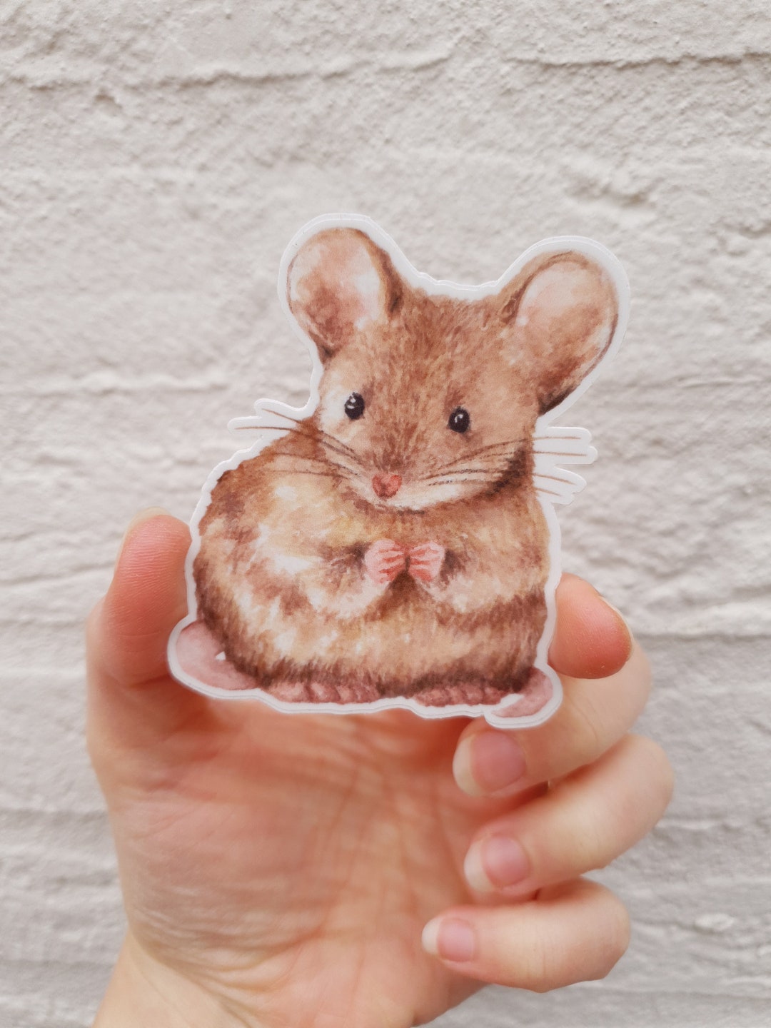 The Tiniest Forest Dweller: Mouse Vinyl Sticker - Etsy