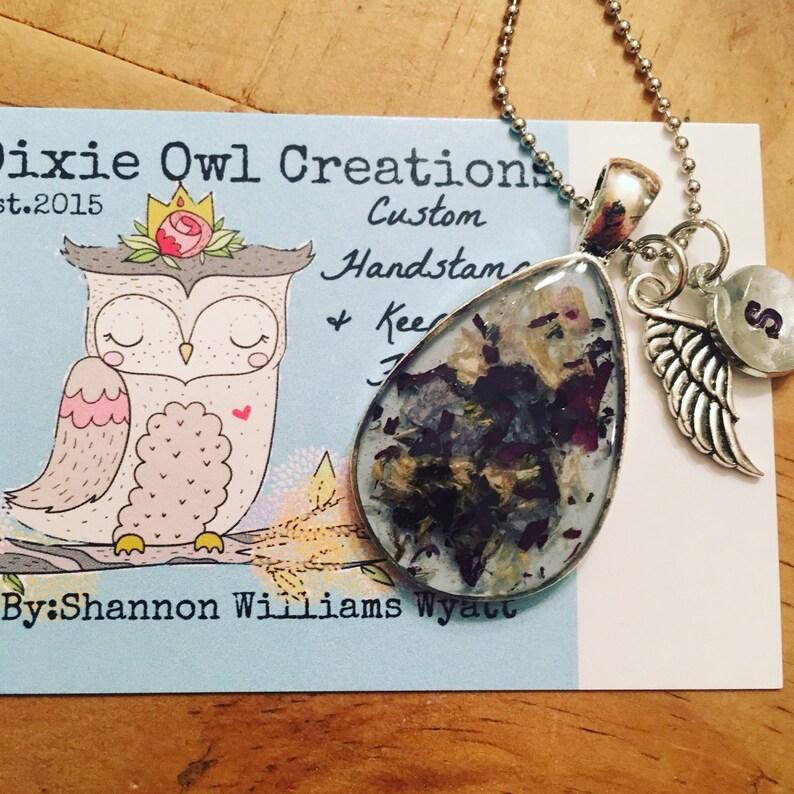 Dried Flowers Keepsake Teardrop Pendant Keychain or Necklace - Etsy