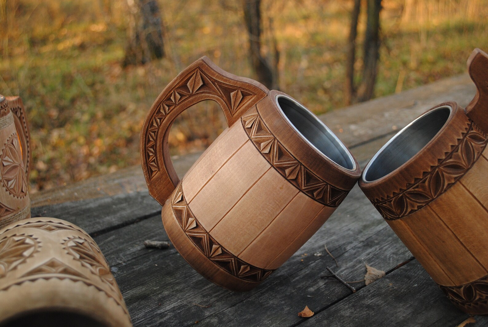 EXCLUSIVE Viking Tankard Hand Carved Wooden Mug Groomsman Gift - Etsy