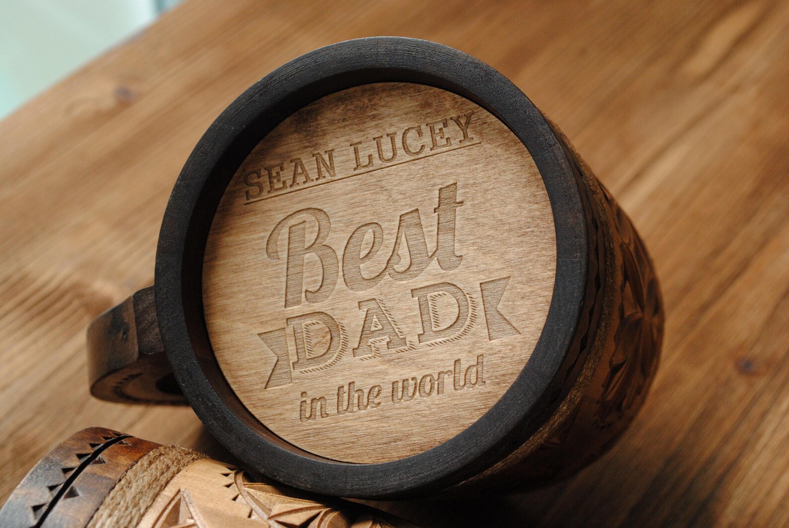 Personalized Viking Tankard Wooden Beer Mug Groomsman Best Man Groom ...