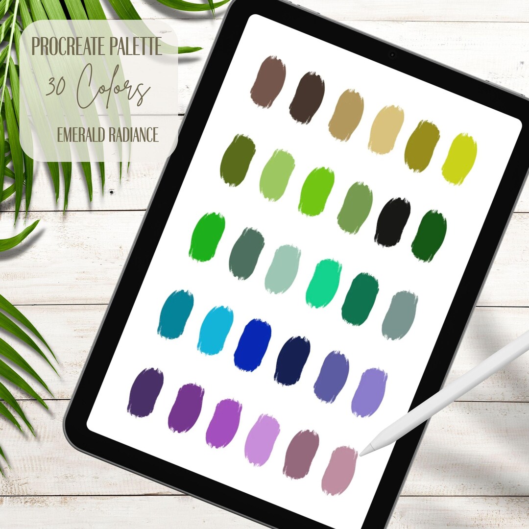 Emerald Radiance Procreate Palette | 30 Colors Inspired by Peacock ...