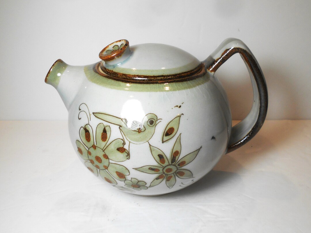 Ken Edwards Pottery Chapalita El Palomar Green Teapot Mexico Signed KE ...