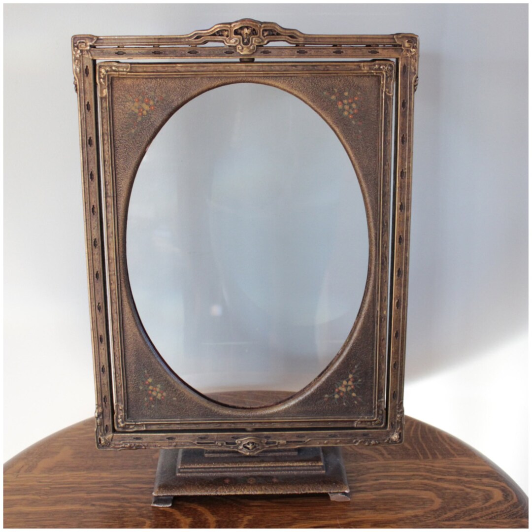 M5238 Vintage Victorian Freestanding Revolving Gesso Oval Reversable ...