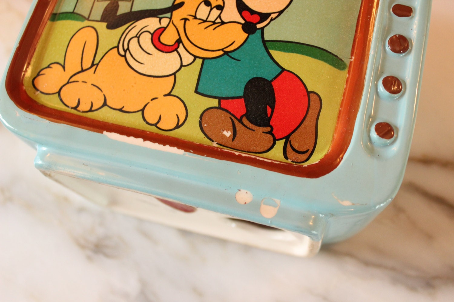 M9002 Vintage Disney 1960's Rare Ceramic Television Set Bank of Mickey ...
