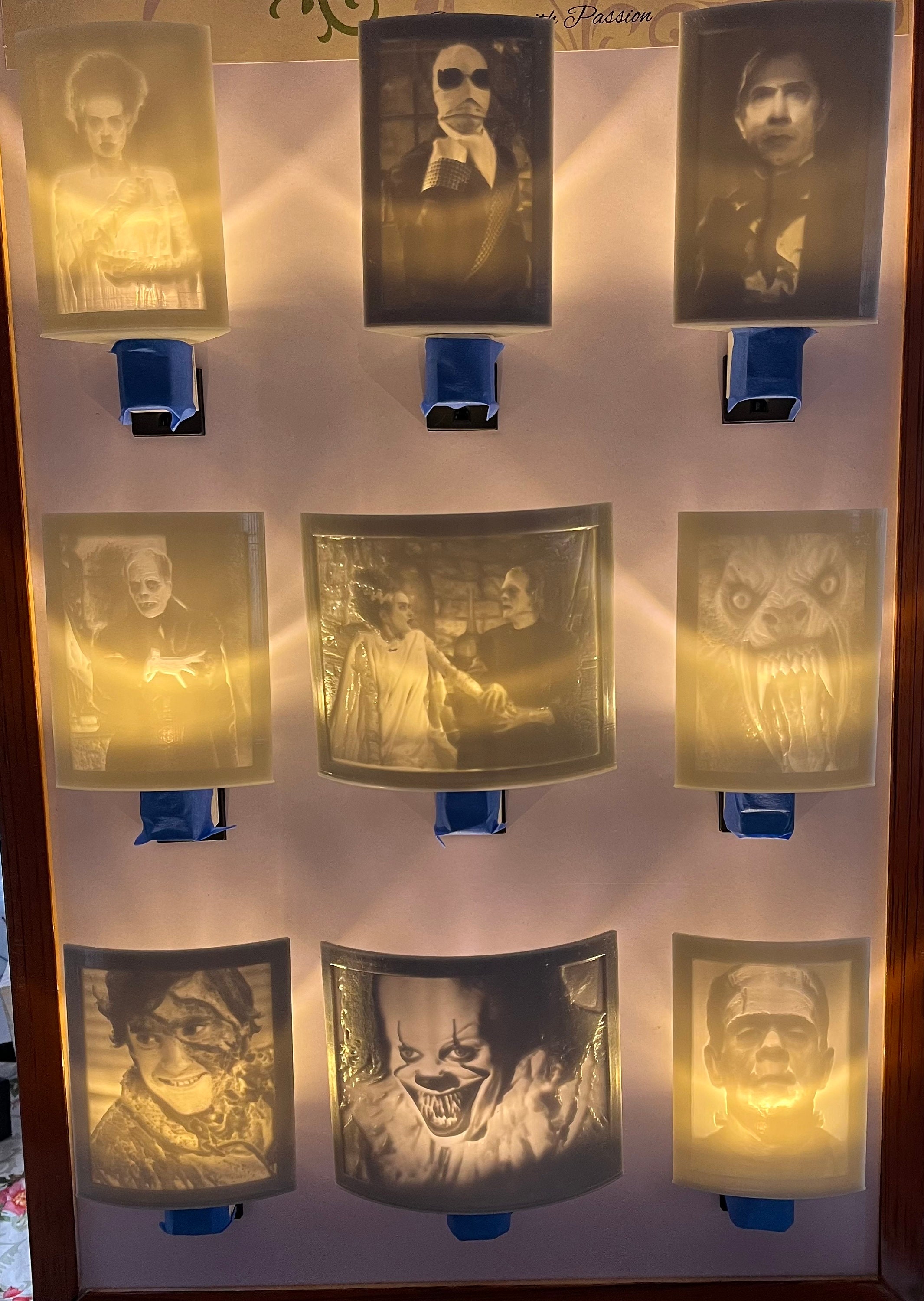 Horror Freakshow Lithophane Nightlights Halloween Vampires Wolfman ...