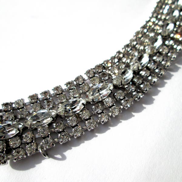Five Row Rhinestone Bracelet - Etsy