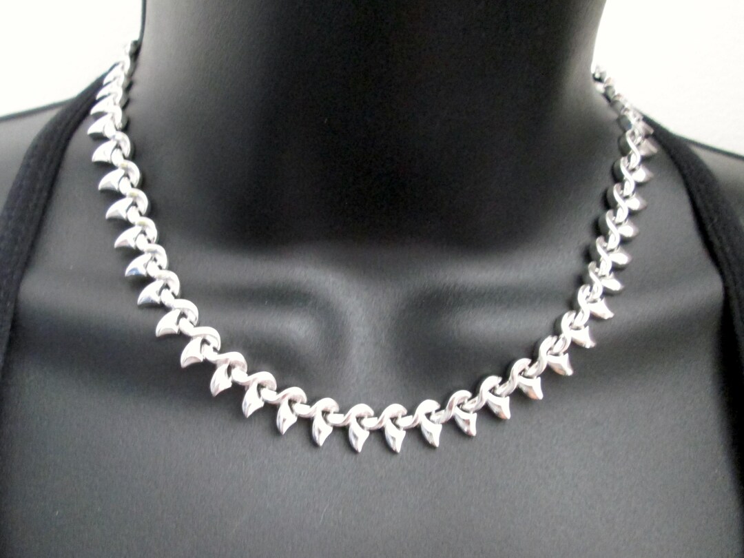 Unusual Vintage Chain Link Necklace Real Silver Stamped 835 28.4g ...