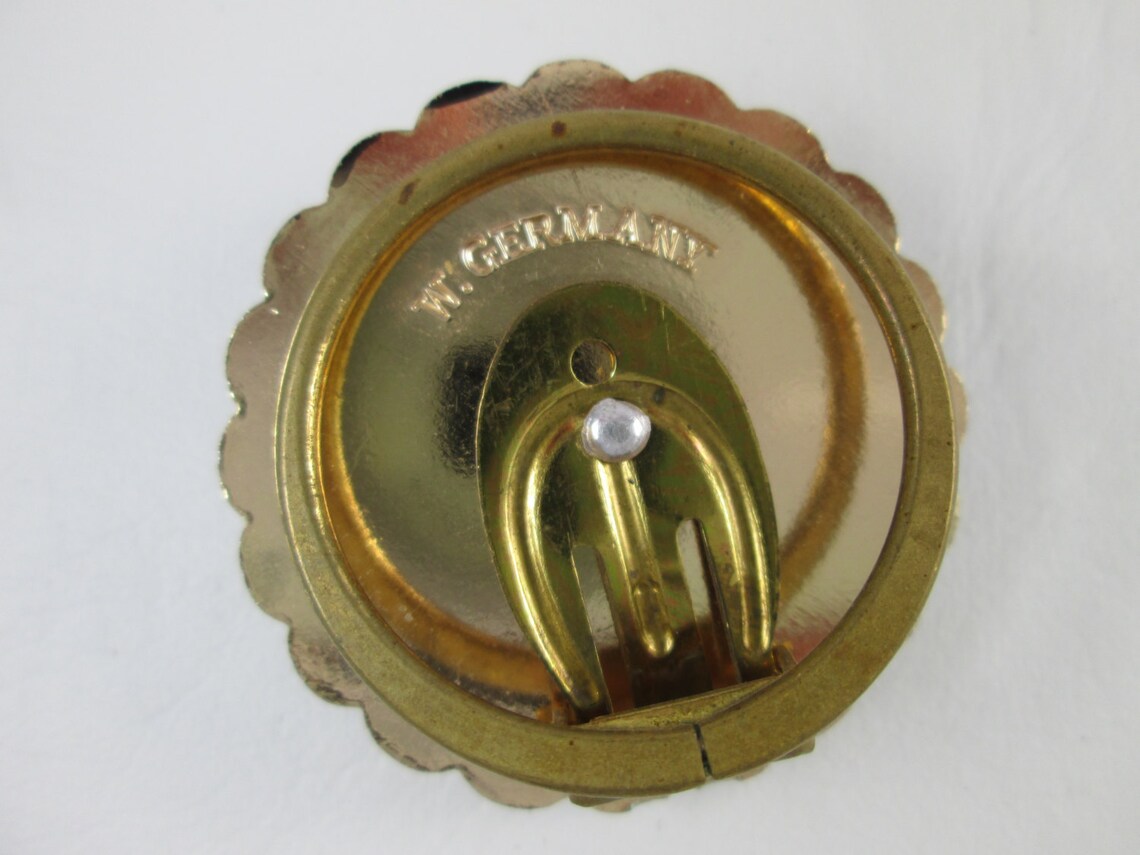 Vintage Signed W GERMANY West Germany Gold Tone Filigree Faux - Etsy