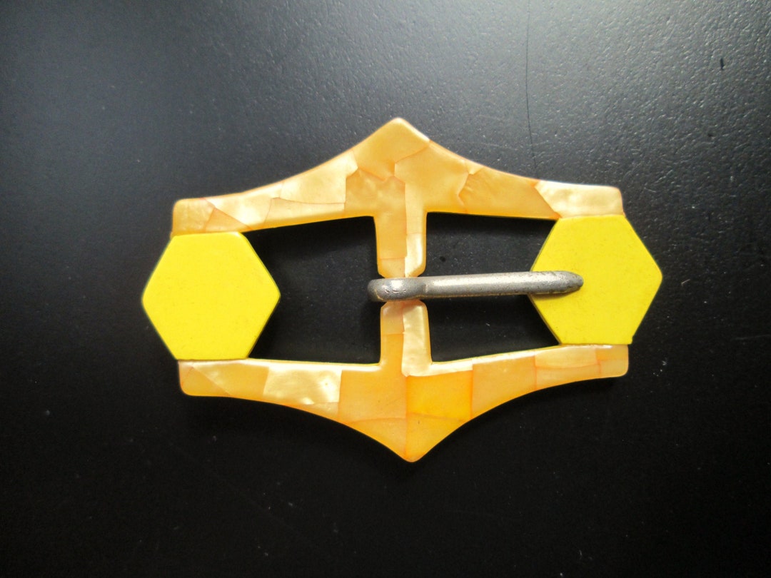 Wonderful Old Vintage Plastic French Belt Buckle Geometric - Etsy