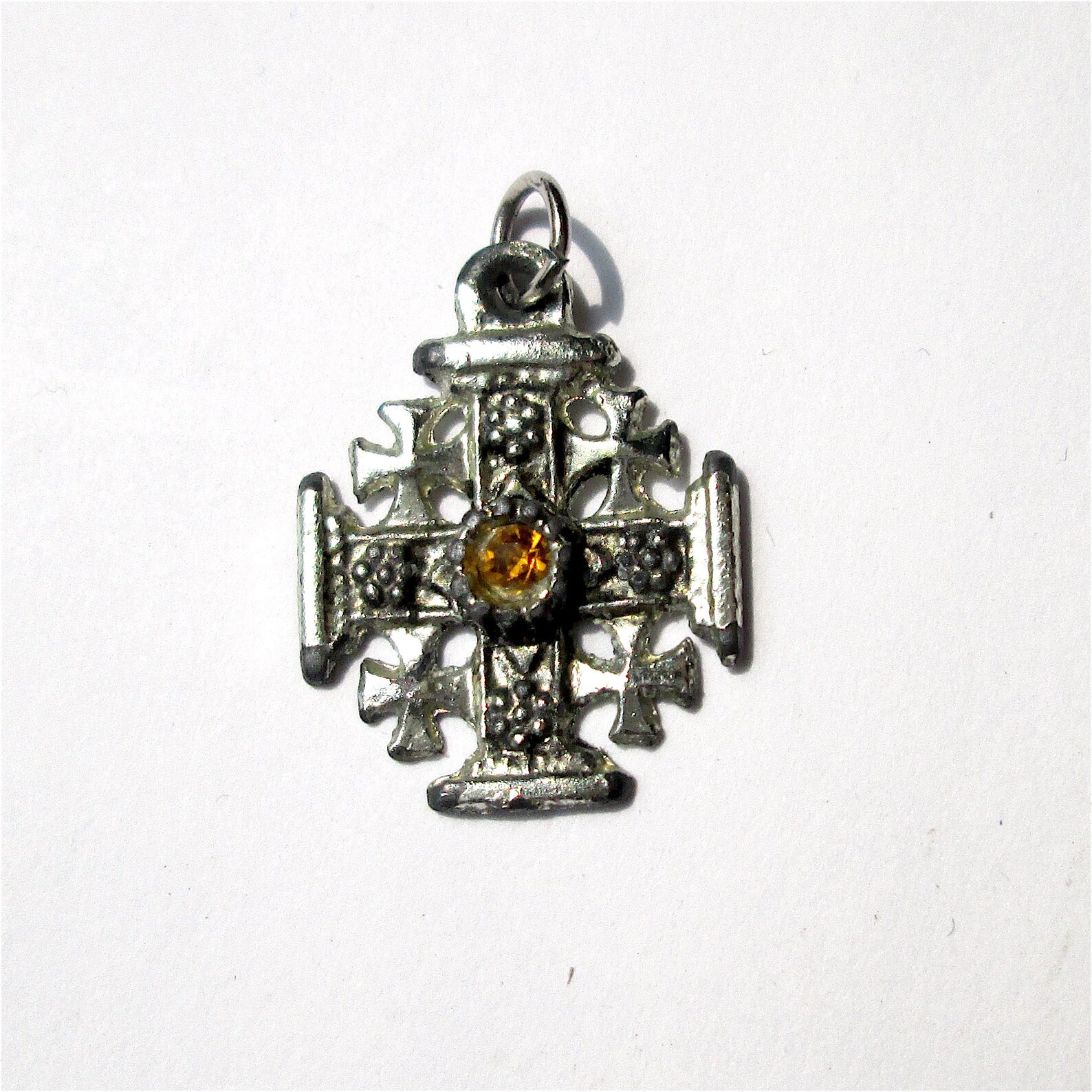 Vintage JERUSALEM Five Fold Cross Medal Pendant Charm Order of - Etsy