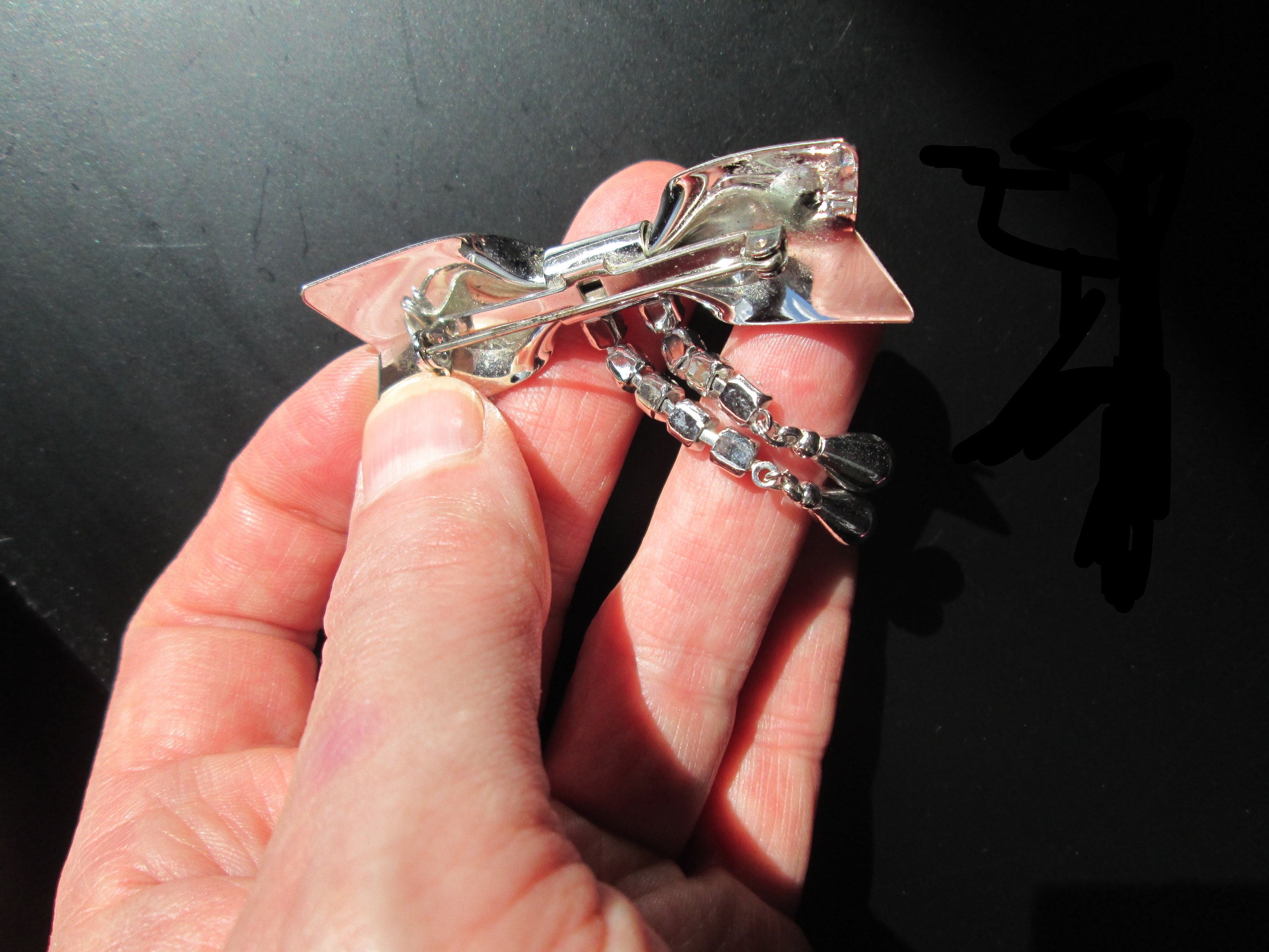 Fun Vintage Claw Set Rhinestone Art Deco Style Shiny Silver - Etsy