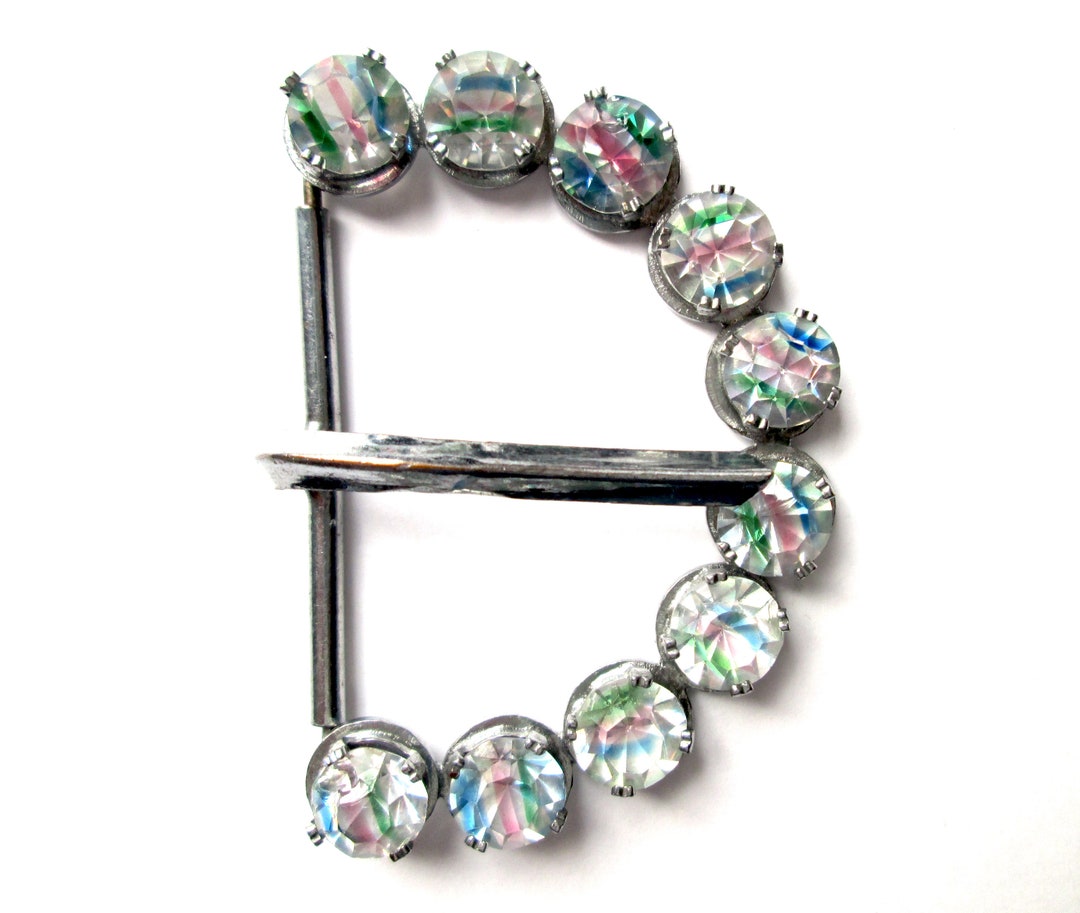 Exquisite Iris Glass Rhinestone Unfoiled Belt Buckle Double - Etsy