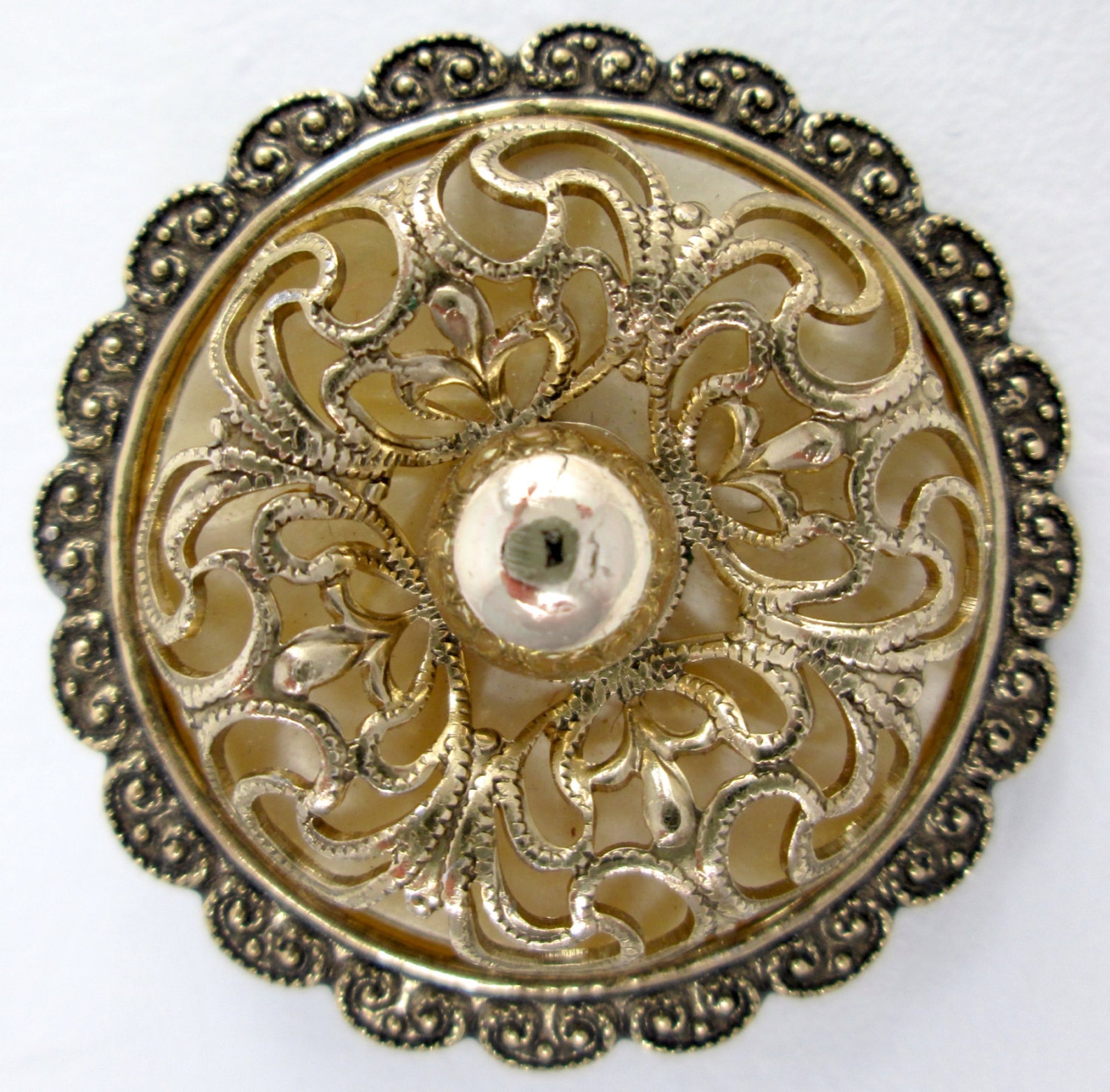 Vintage Signed W GERMANY West Germany Gold Tone Filigree Faux - Etsy