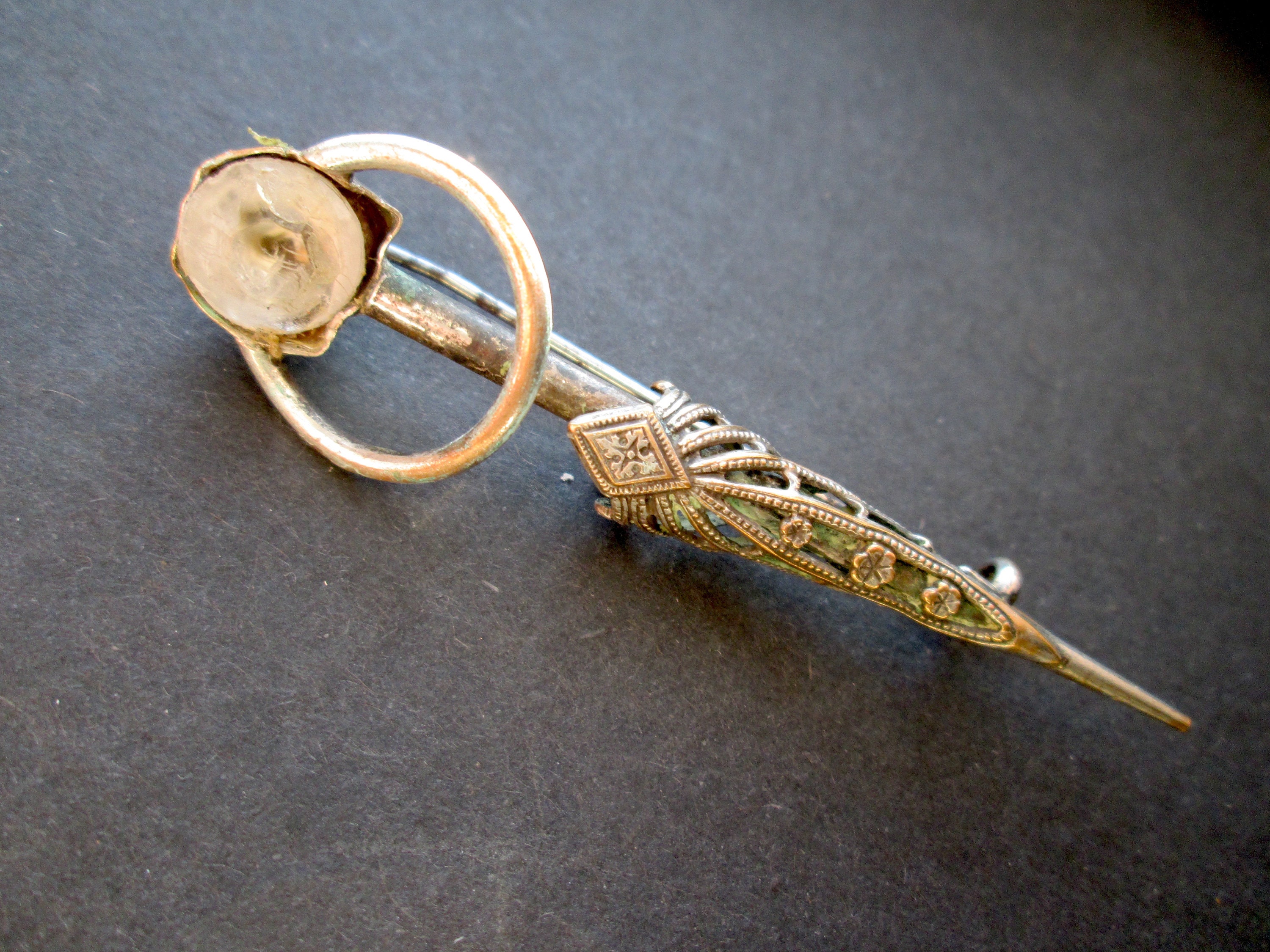Lovely Antique Scottish Dirk Sword Figural Brooch Kilt Cloak Pin ...