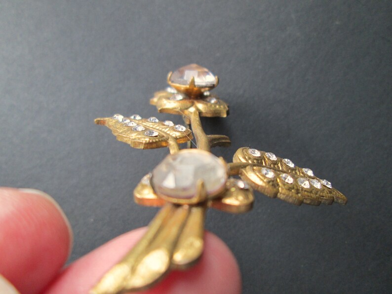 Wonderful Vintage Rose Cut Glass Claw Set Floral Flower Brooch | Etsy