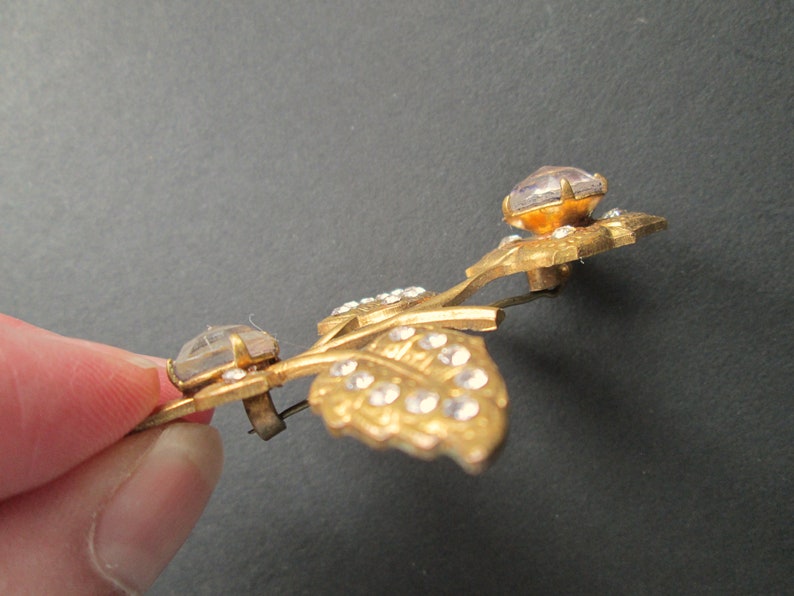 Wonderful Vintage Rose Cut Glass Claw Set Floral Flower Brooch | Etsy