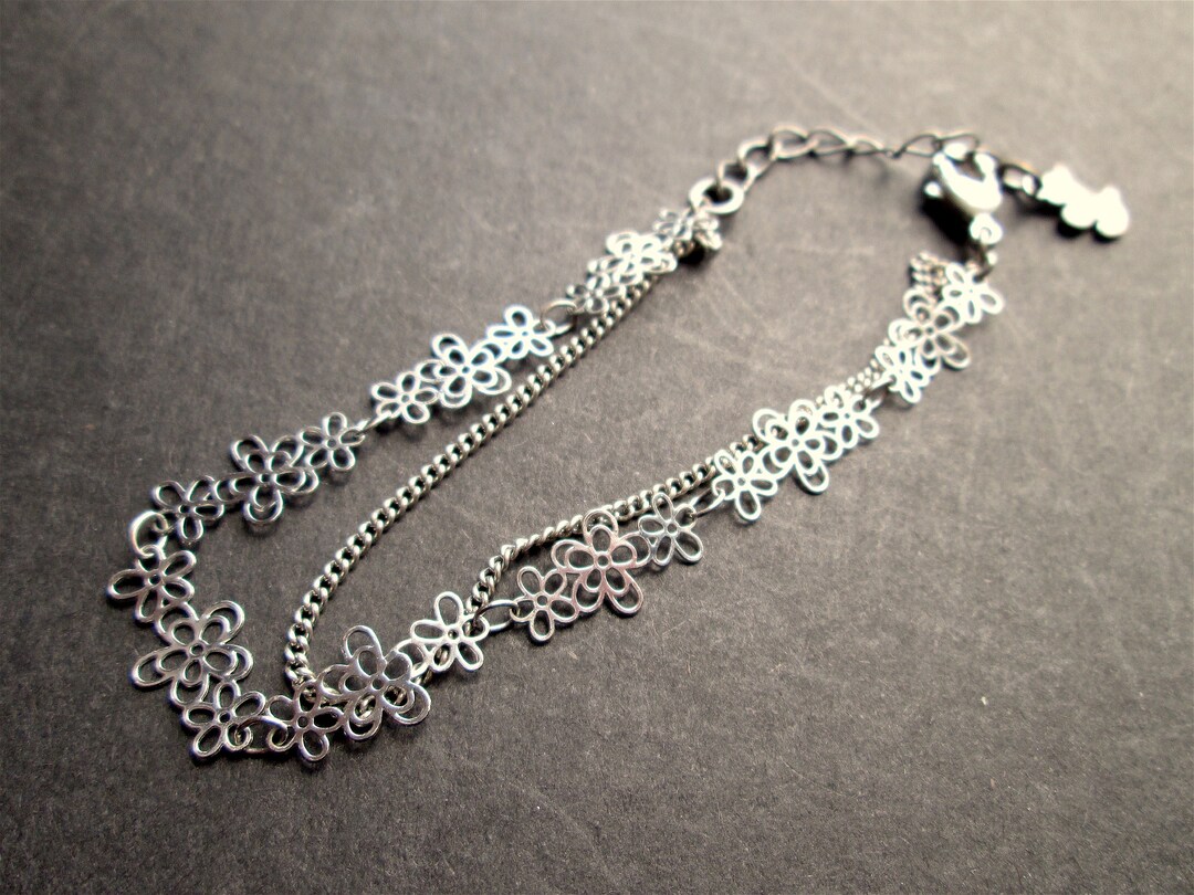 Adorable Vintage Bracelet AGATHA PARIS Silver Tone Double Strand ...