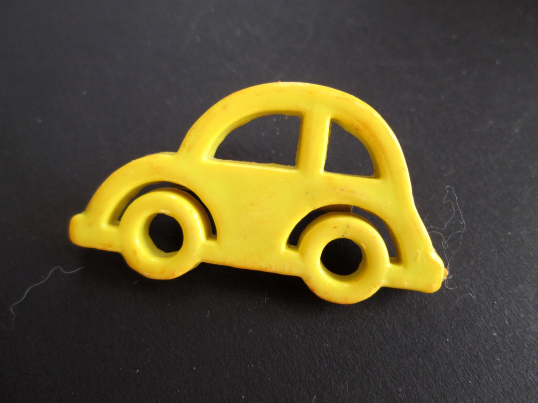 Adorable Vintage Bug Beetle Car Brooch Pin Sunny Yellow 1970's ...
