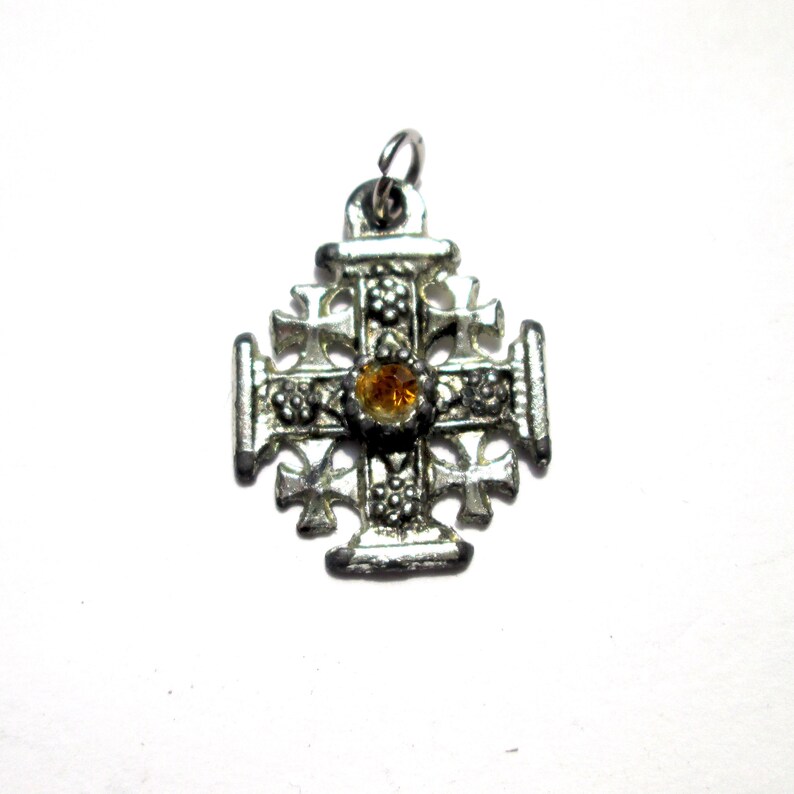 Vintage JERUSALEM Five Fold Cross Medal Pendant Charm Order of - Etsy