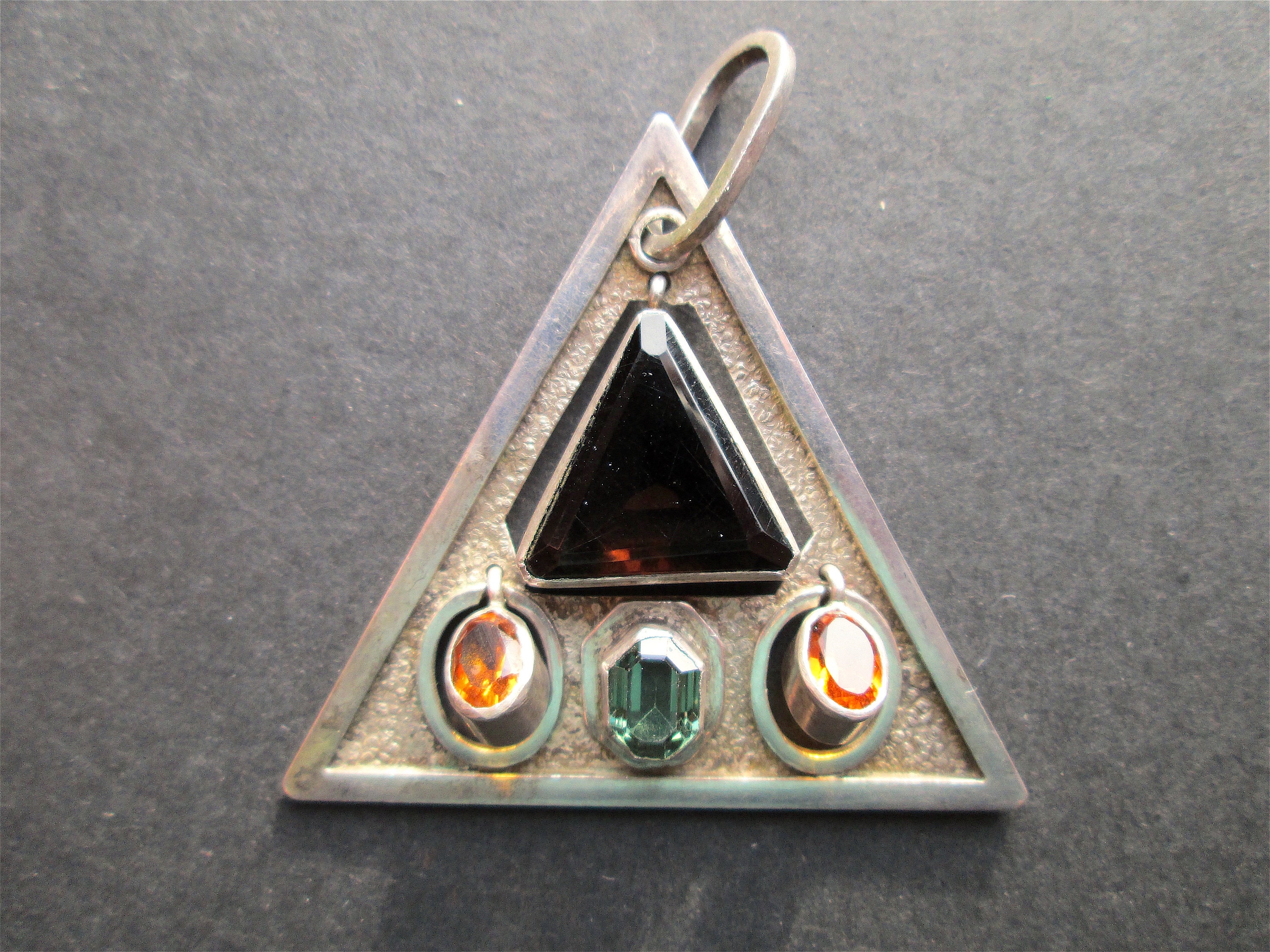 Exquisite Vintage Modernist Pendant Triangular Geometric Fine | Etsy