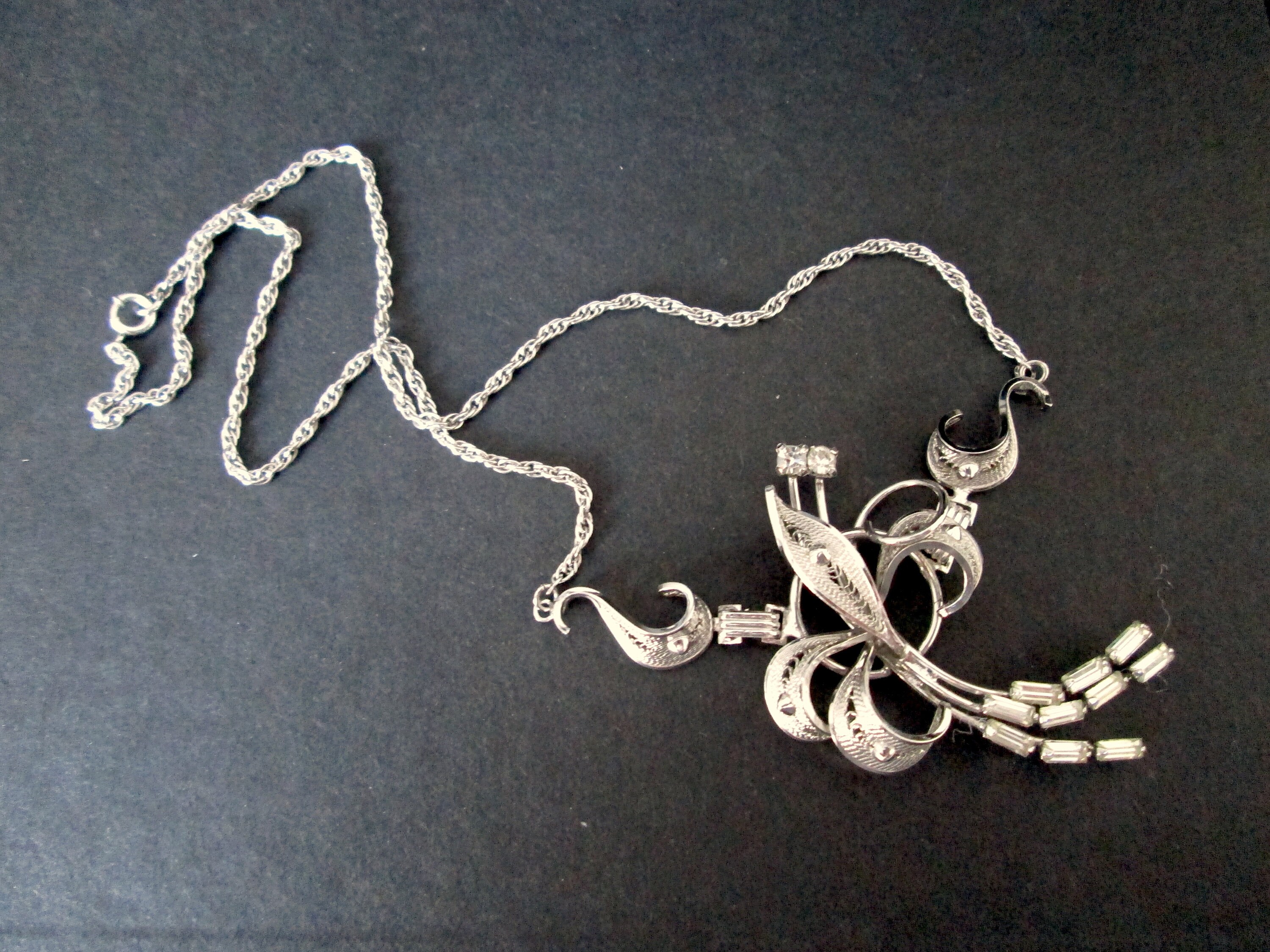 Stunning Vintage Statement Necklace 925 Silver 11.6g Signed JAY FLEX ...