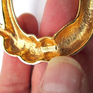 Vintage Signed MONET Shiny Gold & Silver Tone Abstract Pendant Chain ...