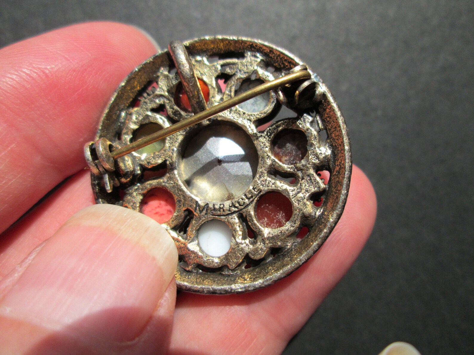 Lovely Vintage Signed MIRACLE Art Glass Faux Semi Precious - Etsy