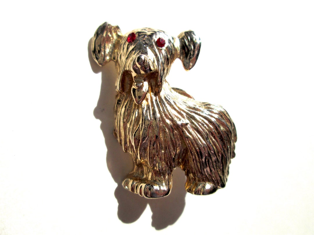 Cute Vintage Figural Tac Pin Dog Doggie Puppy Terrier Ruby Red ...