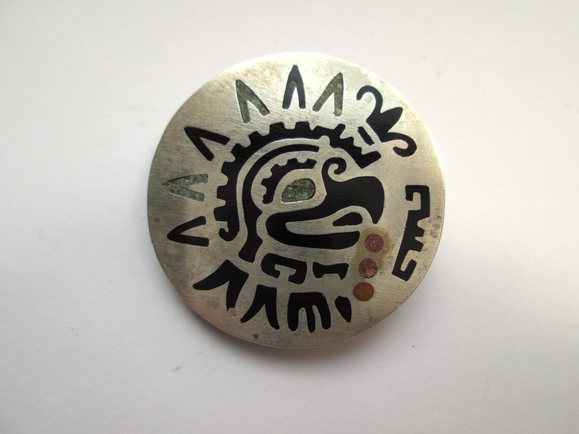 Wonderful Vintage Aztec Eagle Cuauhtli Brooch Pin Marked - Etsy