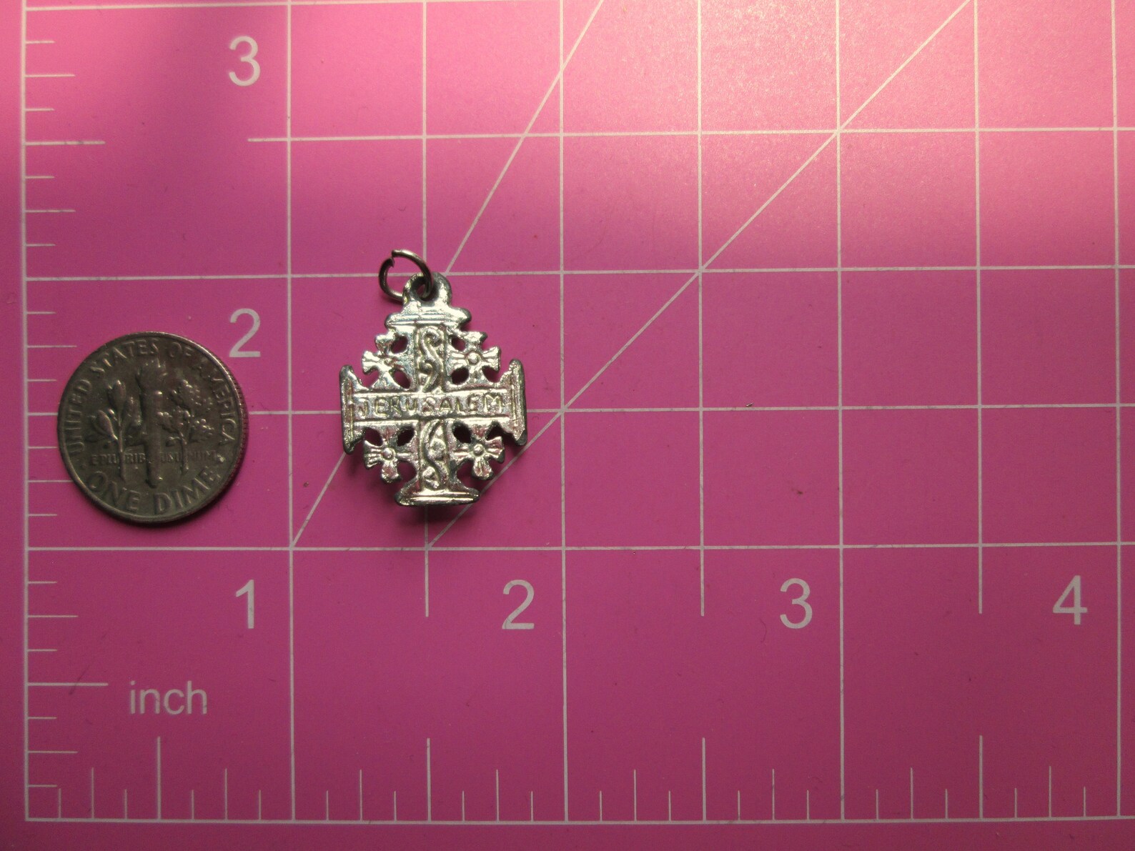 Vintage JERUSALEM Five Fold Cross Medal Pendant Charm Order of - Etsy