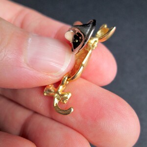 Vintage Figural Matte Satin Finish Cat Lapel Tack Scatter Pin Swinging ...