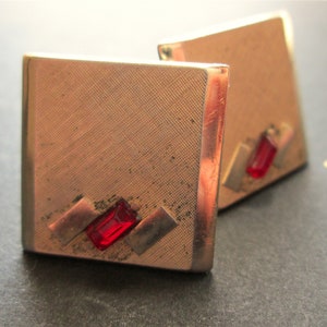 Vintage Signed SWANK Geometric Textured Rhinestone Cufflinks Cuff Links ...