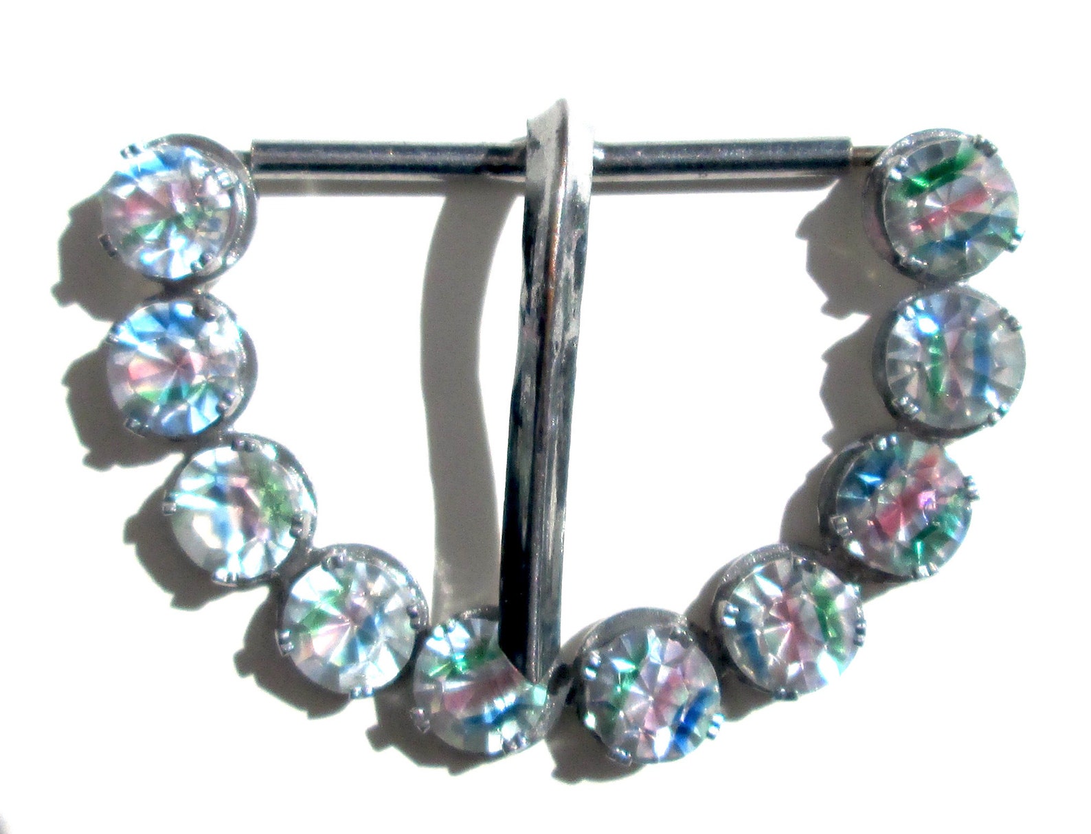 Exquisite Iris Glass Rhinestone Unfoiled Belt Buckle Double | Etsy