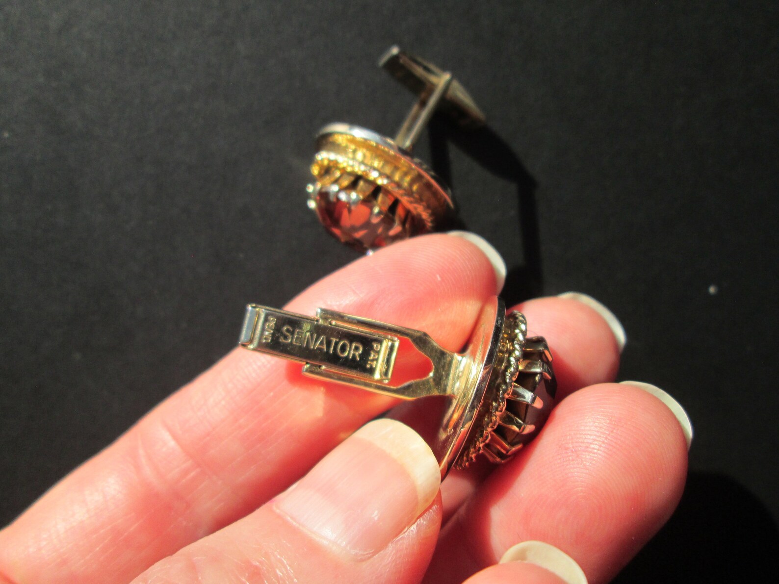 Bold Vintage Signed SENATOR Cufflinks Cuff Links Large Faceted | Etsy