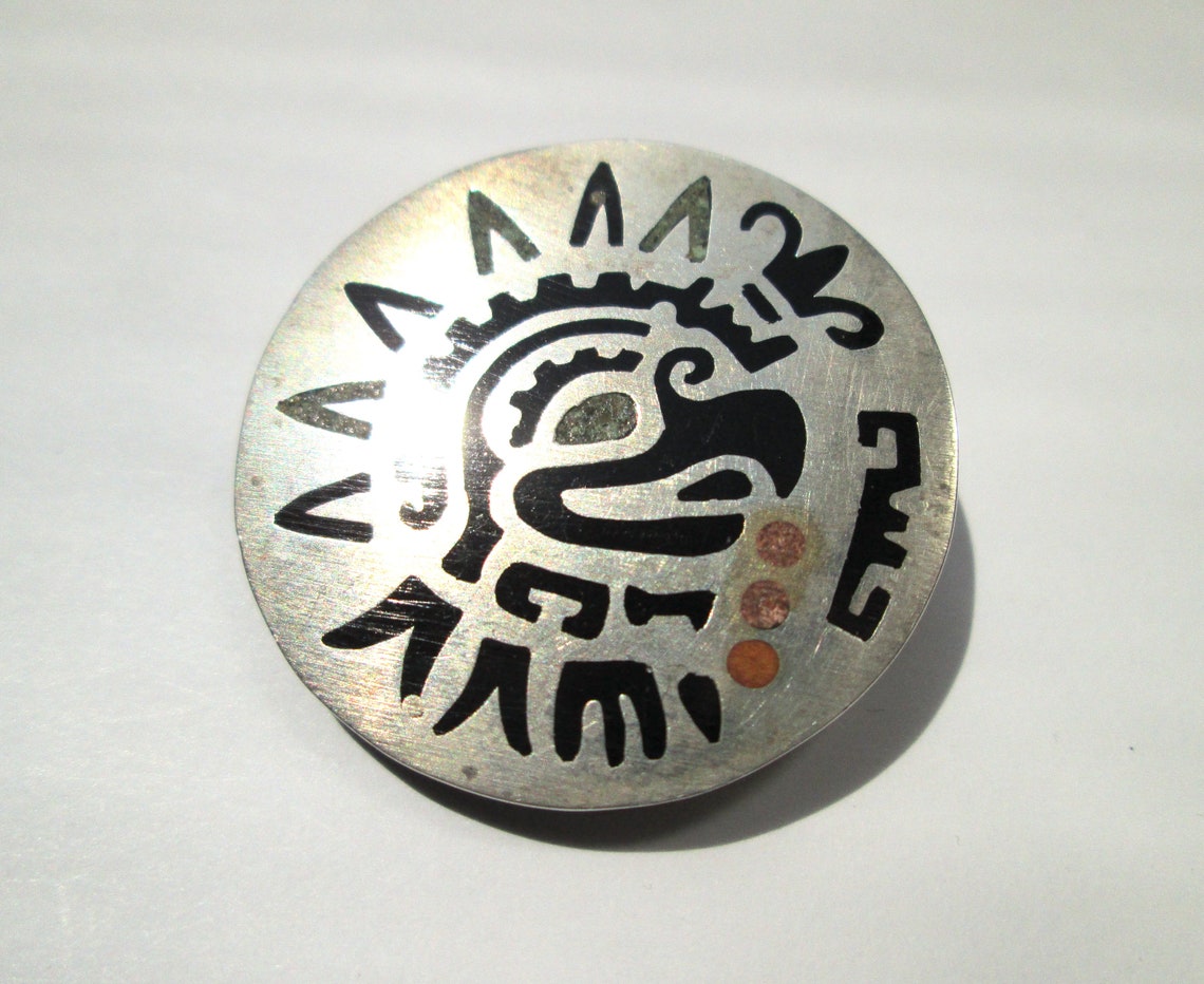 Wonderful Vintage Aztec Eagle Cuauhtli Brooch Pin Marked - Etsy