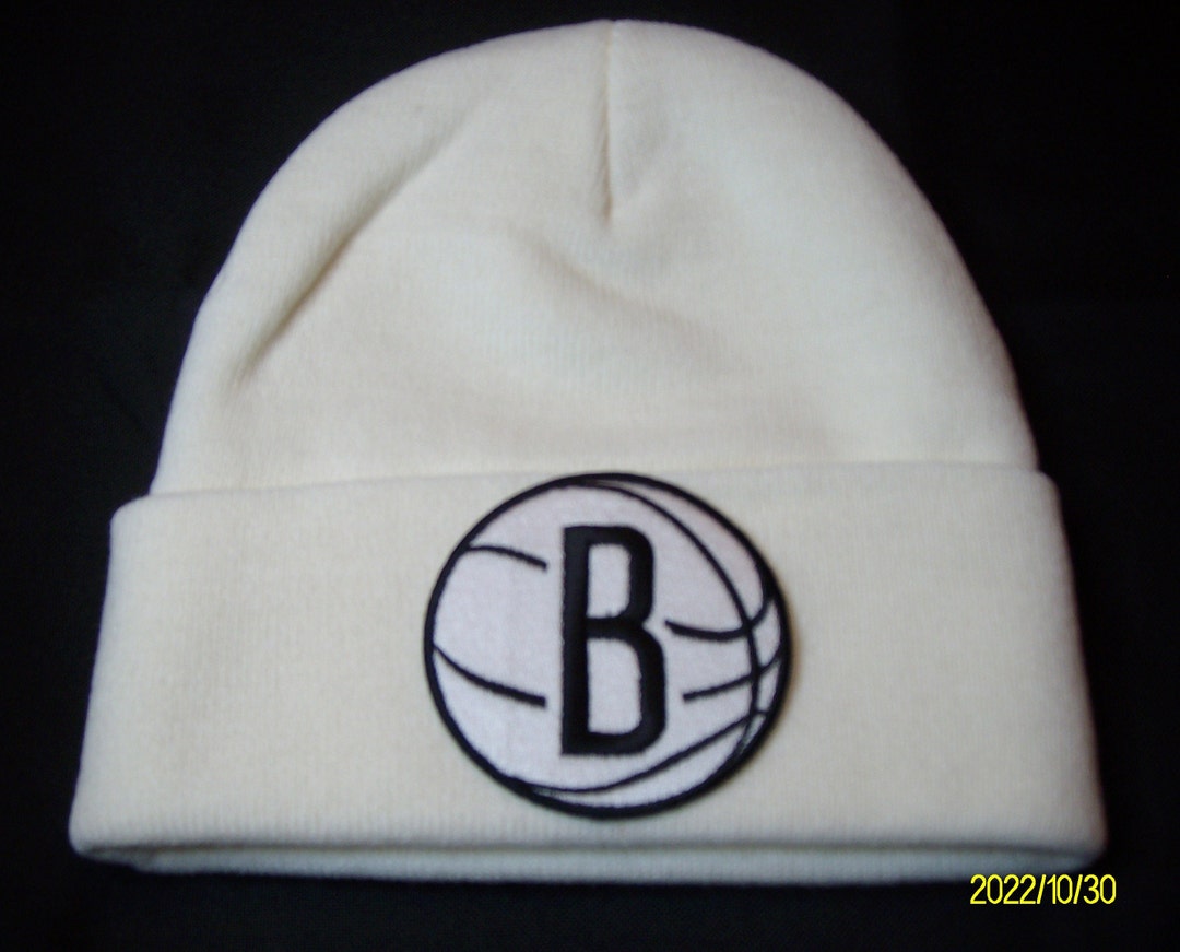 Brooklyn Nets Wht Beanie Ball Logo - Etsy