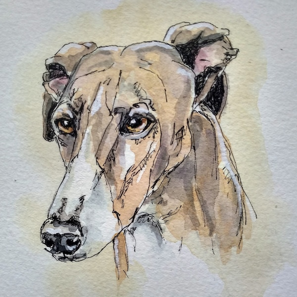 Greyhound Painting - Etsy