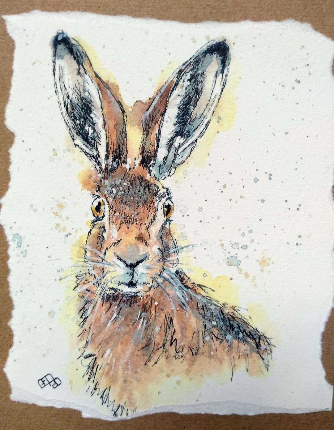Hare Blank Birthday Card, a Greetings Card of British Wildlife for Him ...
