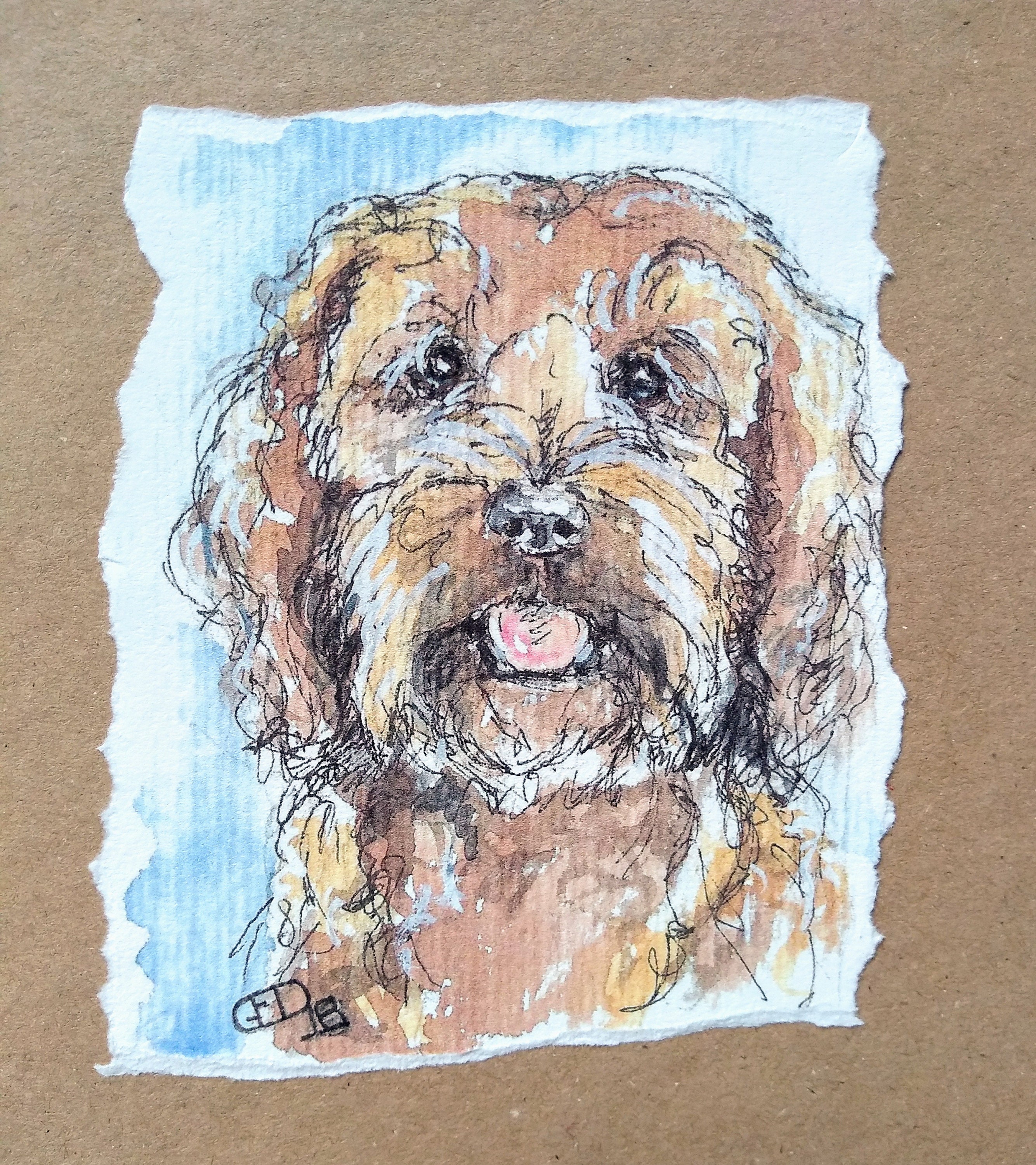 Cockapoo Birthday Card, Hand Made Card for Him, Her, Watercolour Sketch ...