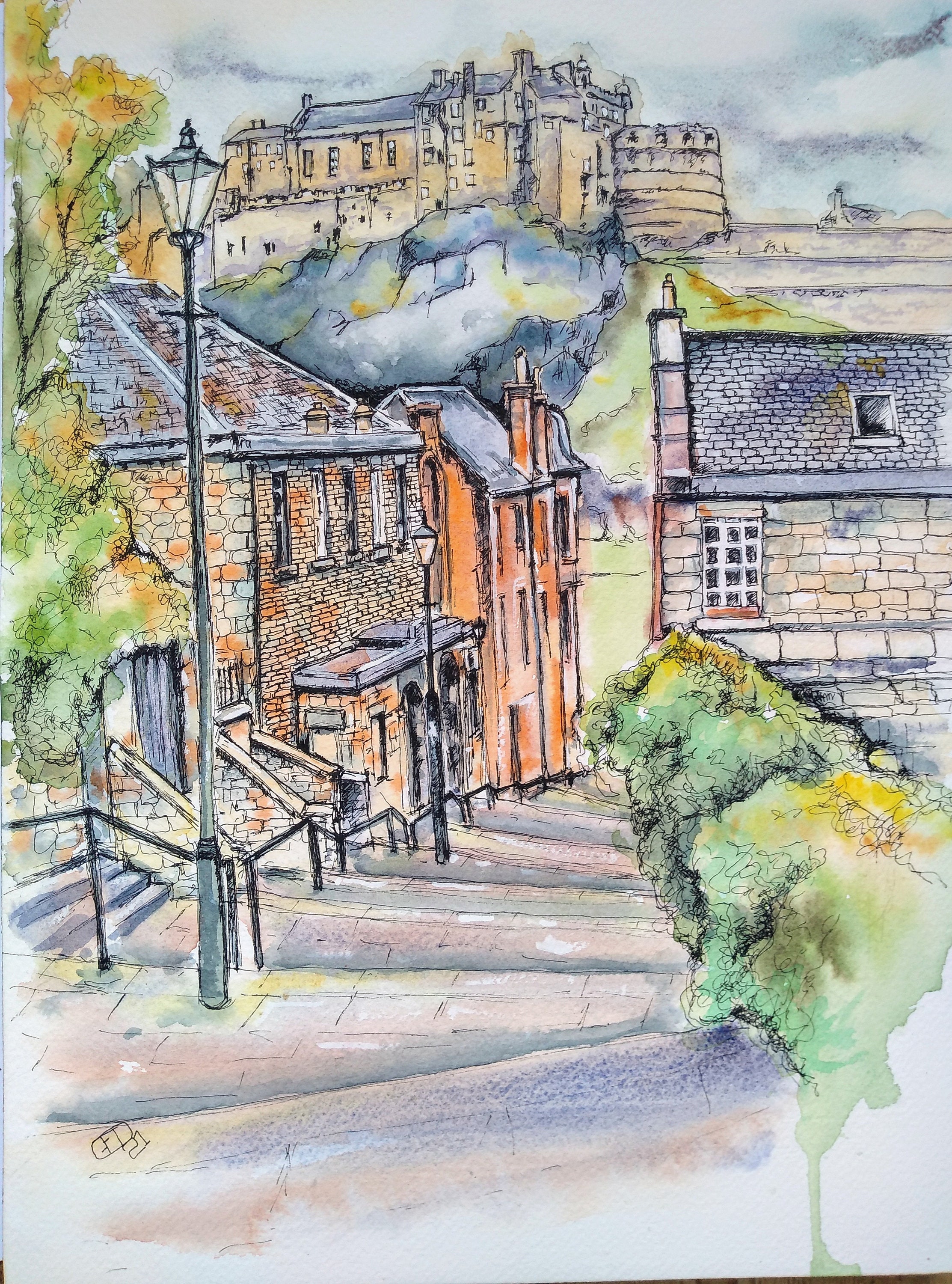 Limited Edition Print of Edinburgh Castle From My Watercolour - Etsy