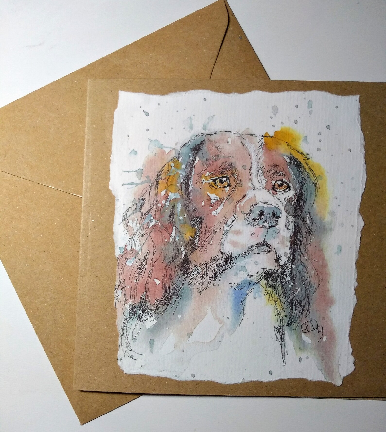 Springer Spaniel Card, Hand Made Card for Him, Her, Blank Birthday ...