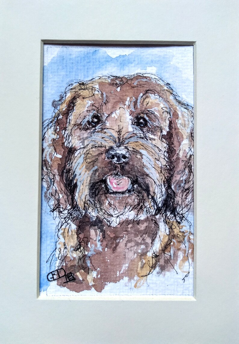 Cockapoo Watercolour Painting Original Small Dog Artwork in - Etsy