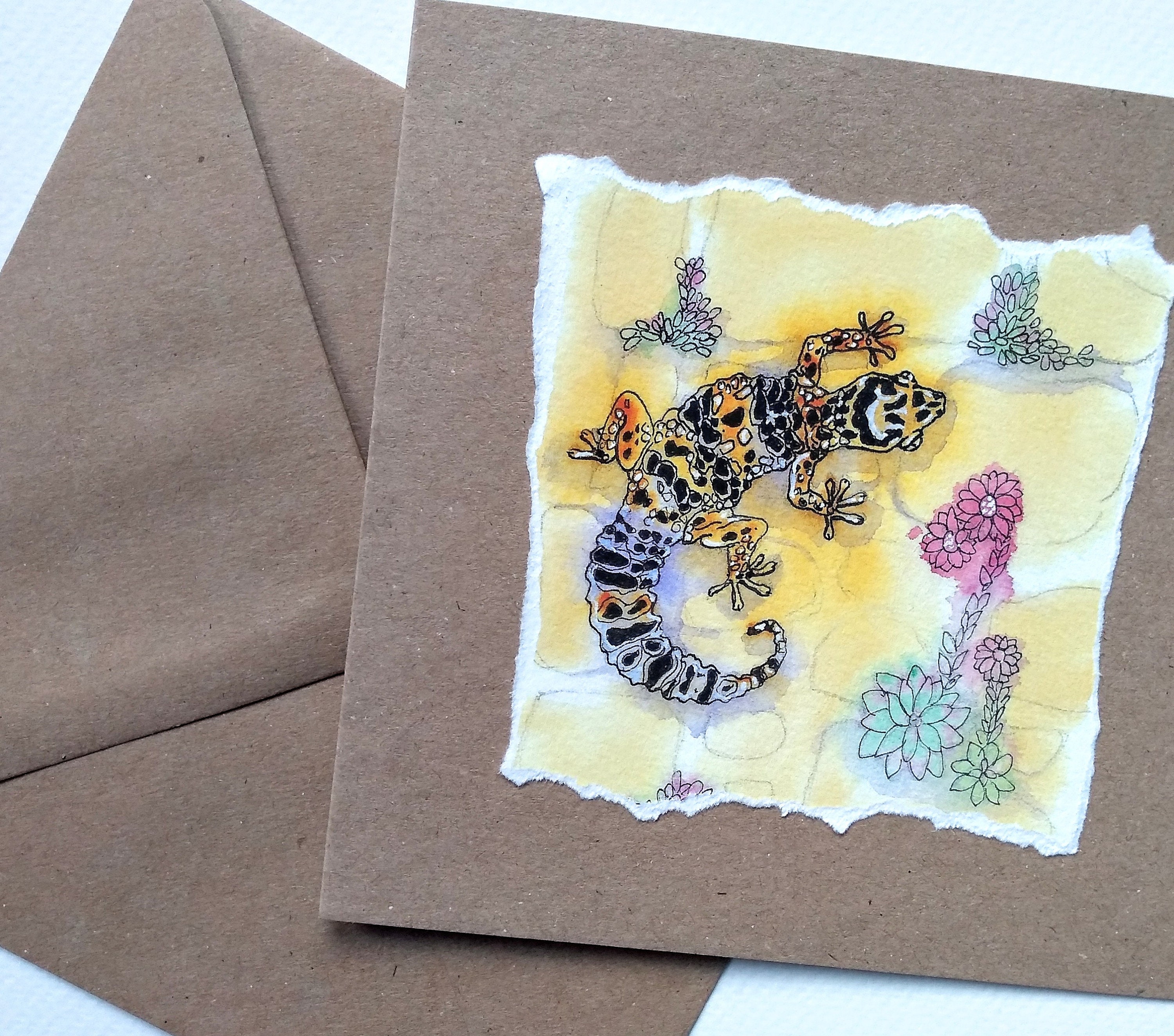 Leopard Gecko Handmade Greetings Card, Lizard Birthday Card for Him ...