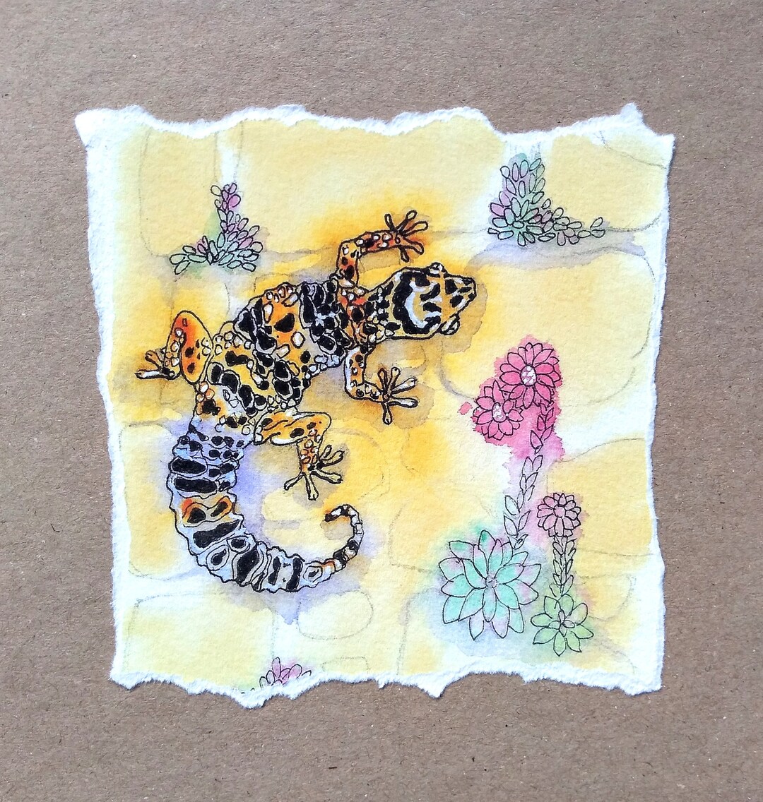 Leopard Gecko Handmade Greetings Card, Lizard Birthday Card for Him ...